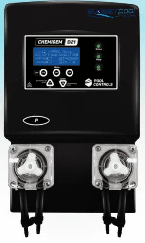 Chemigem D21P liquid chlorine & pH feeder Dual Pump at Budget Pool Care